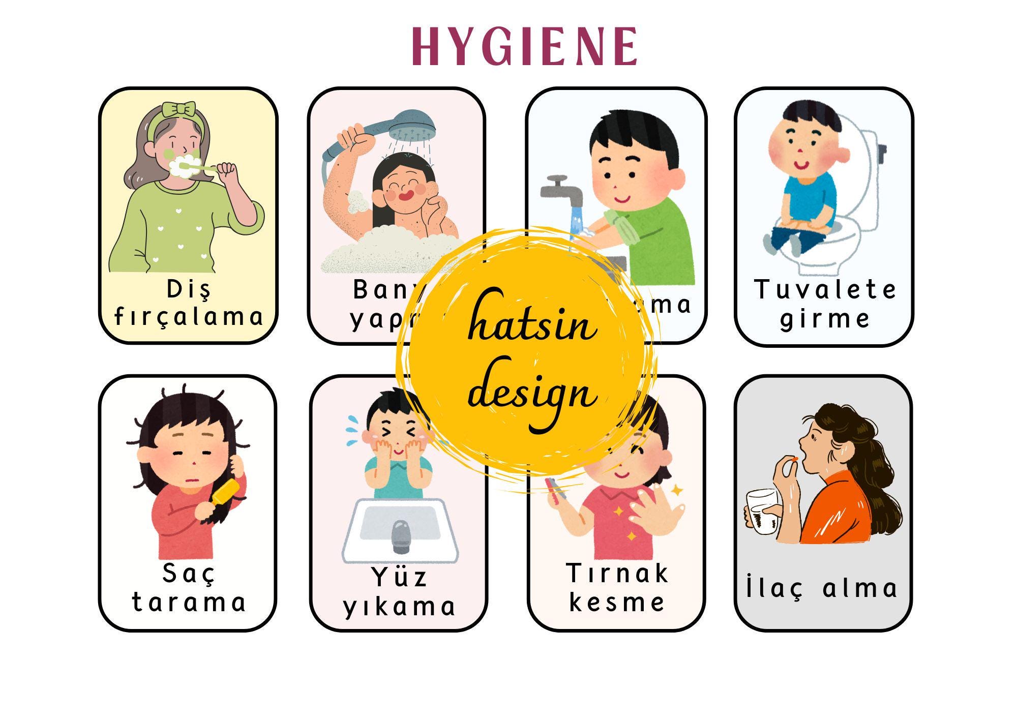 100 Turkish Daily Routines Flashcards - Digital Download - Printable ...