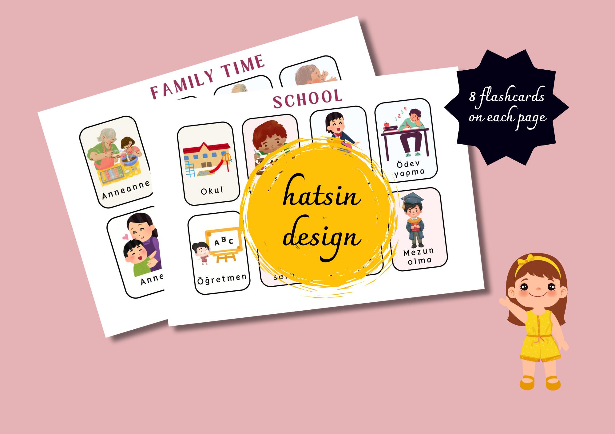 100 Turkish Daily Routines Flashcards - Digital Download - Printable ...