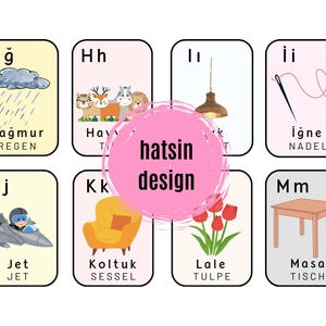 Turkish Alphabet (29 Cards) With German Translation - Turkish-german ...