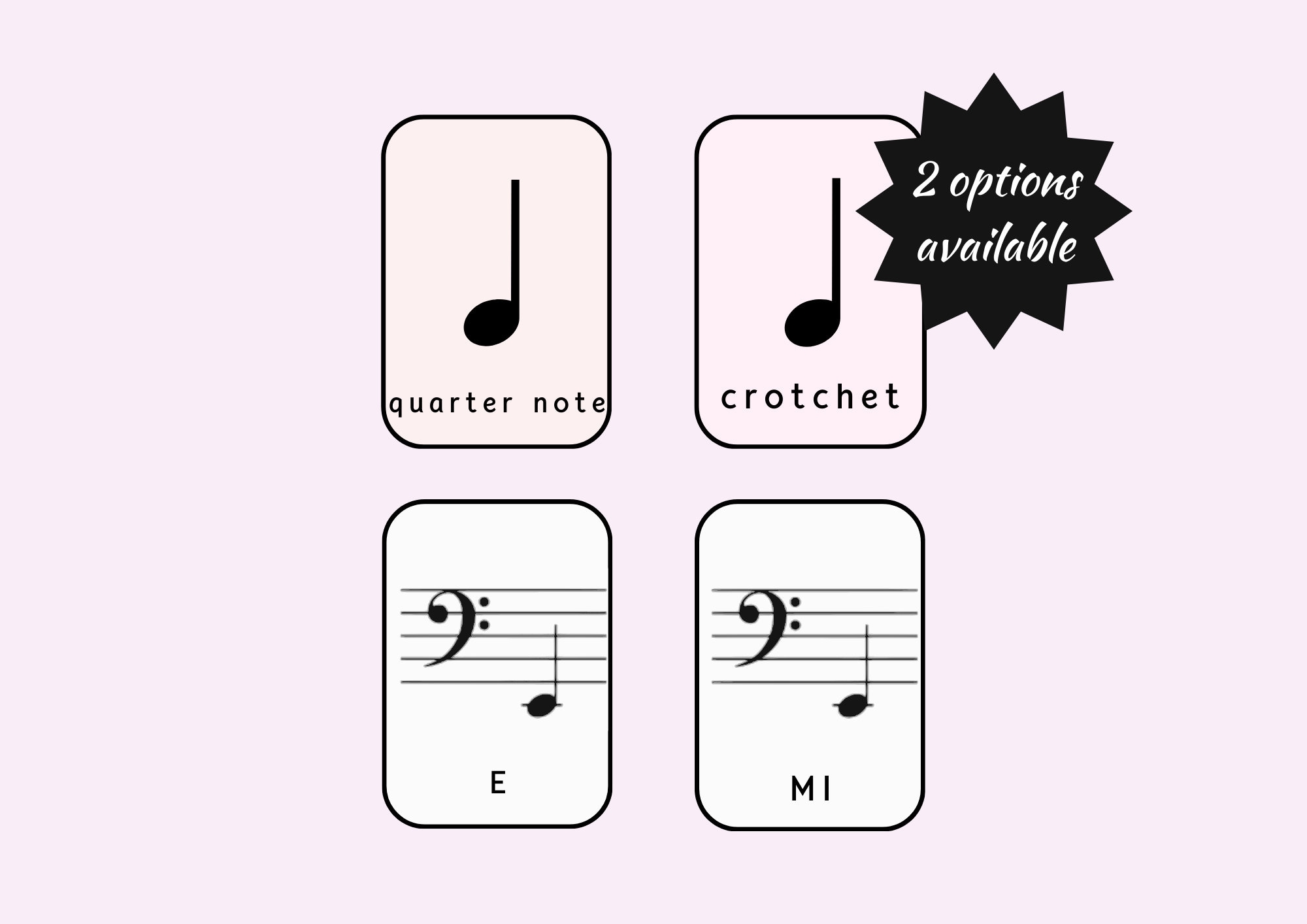 Printable Music Flashcards, Violin and Bass Clef, Music Theory ...