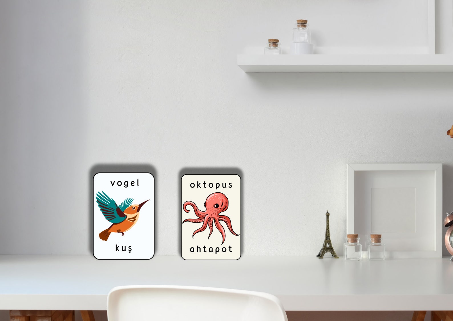 Turkish German Flashcards | 90 Bilingual Animal Flashcards Turkish ...