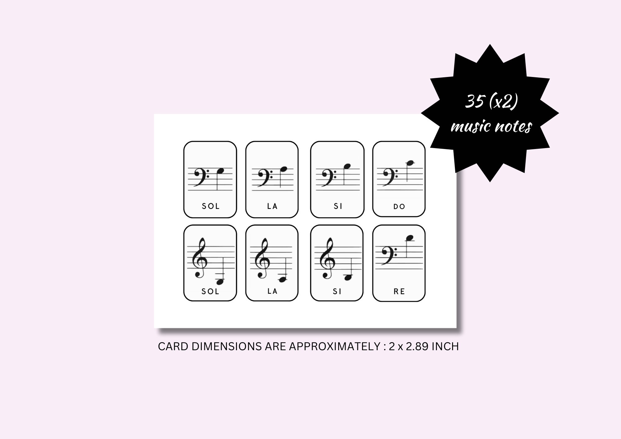 Printable Music Flashcards, Violin and Bass Clef, Music Theory ...