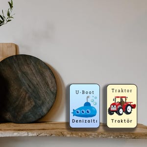 32 Transportation Vocabulary Flashcards, Turkish German Vehicle ...