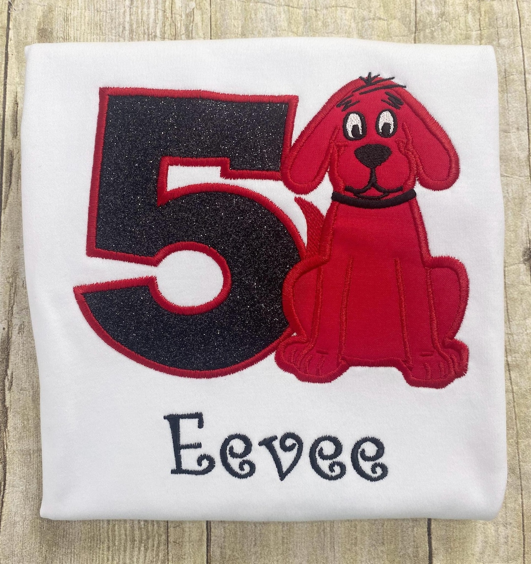 Clifford the Big Red Dog Personalized Embroidered Birthday Shirt - Etsy