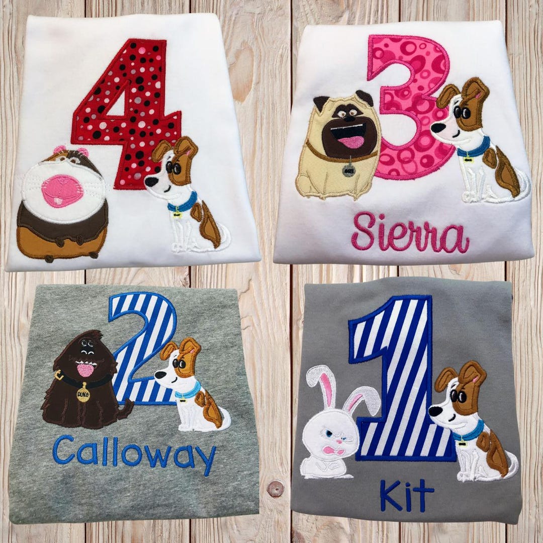 YOUR CHOICE of Two Secret Life of Pets Characters Personalized Birthday ...