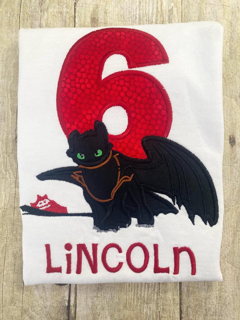 Toothless Personalized Embroidered Birthday Shirt - Etsy