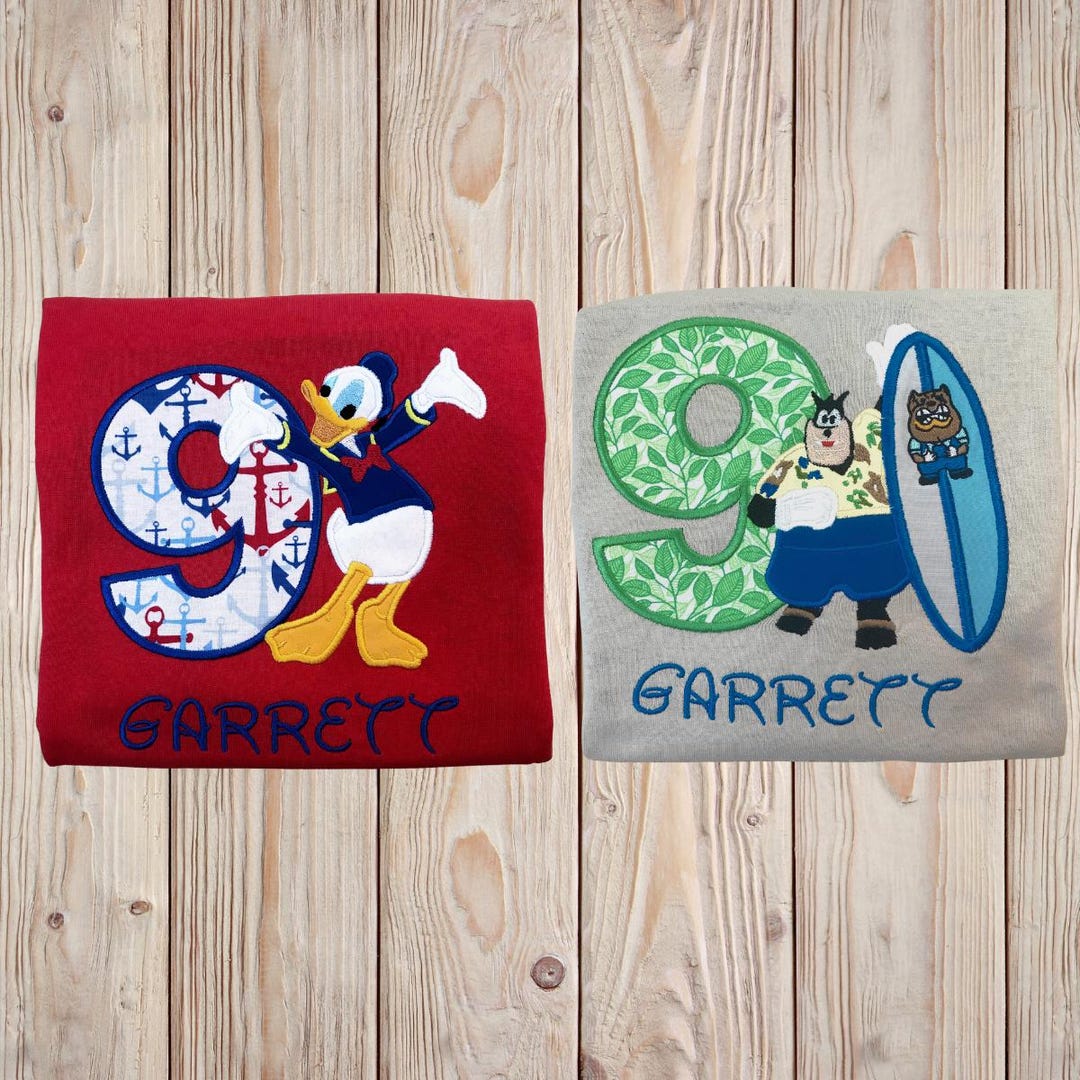 Donald Duck or Pete Personalized Embroidered Birthday Shirt - Etsy