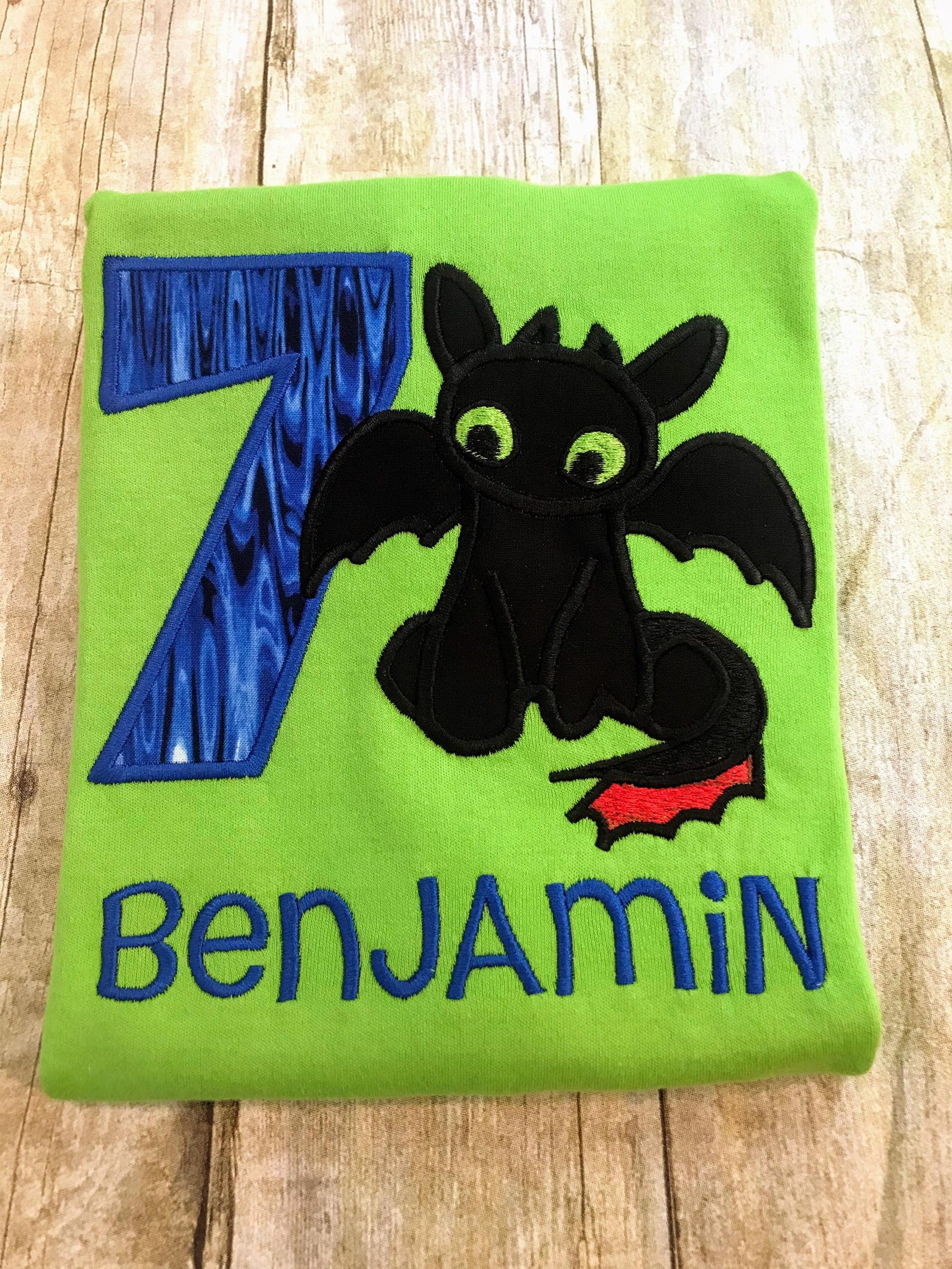 Toothless Personalized Embroidered Birthday Shirt - Etsy