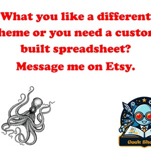 Kraken Personal Budget Spreadsheet - Etsy