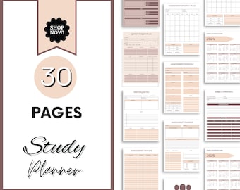 Printable Planner, Printable Student Planner Bundle, Study Planner ...