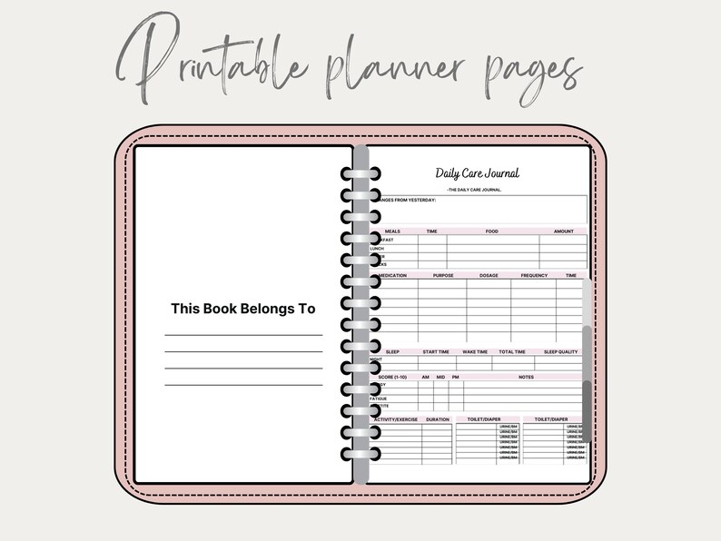 Caregiving Planner, Caregiver Planner Printable, Home Health Care Form ...