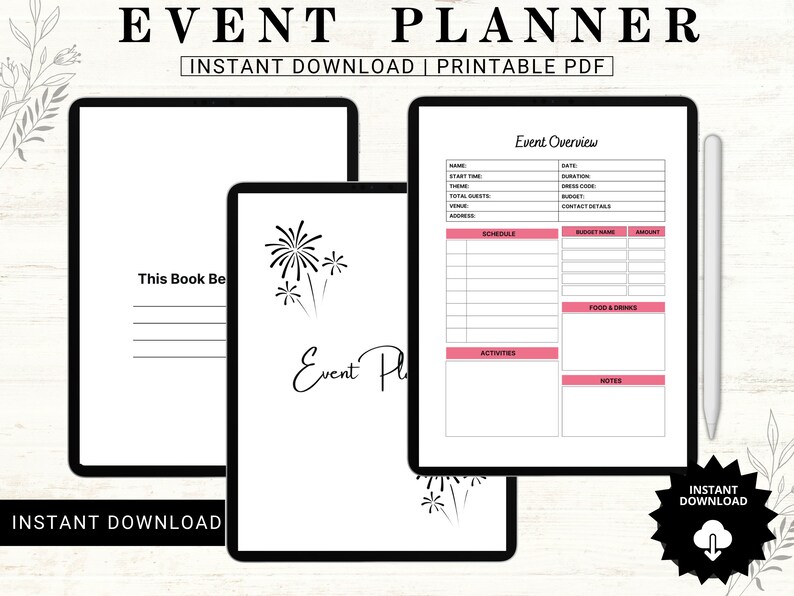 Event Planner, Printable Event Planner, Birthday Party Organiser, Event ...