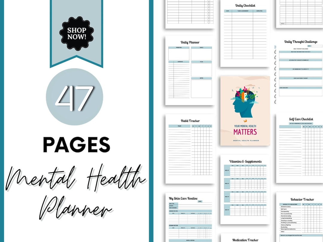 Mental Health Planner, Mental Health Bundle, Printable Anxiety Journal ...