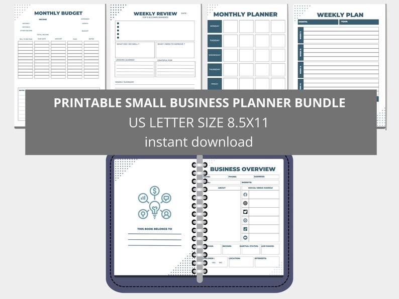 Small Business Planner Bundle, Printable Business Planner Bundle, Small ...