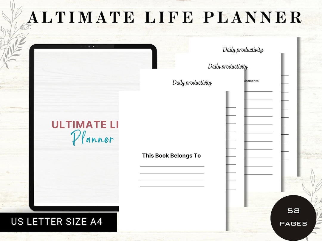Ultimate Life Planner, Life Planner Printable, Printable Daily Planner ...