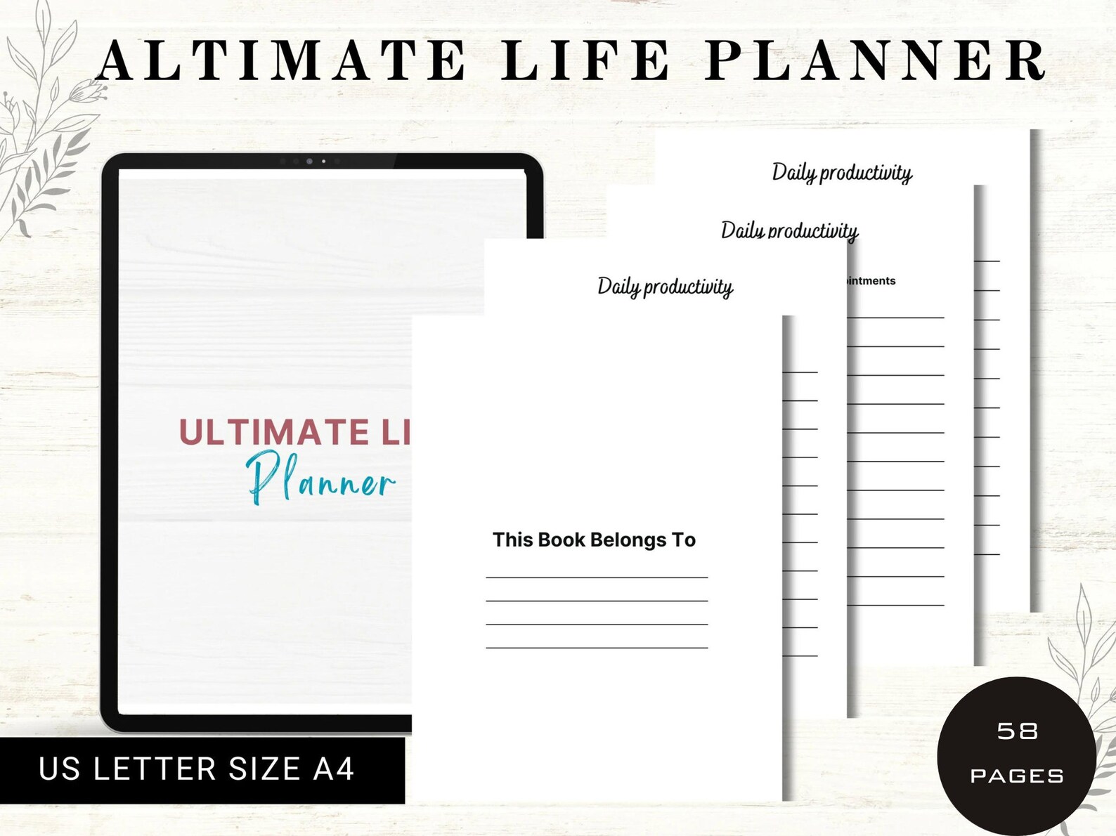Ultimate Life Planner, Life Planner Printable, Printable Daily Planner ...