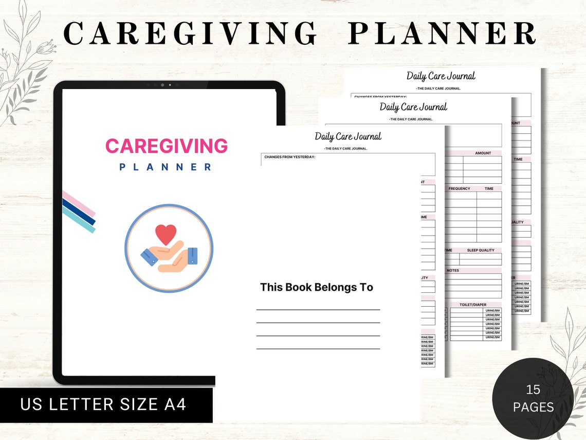 Caregiving Planner, Caregiver Planner Printable, Home Health Care Form ...