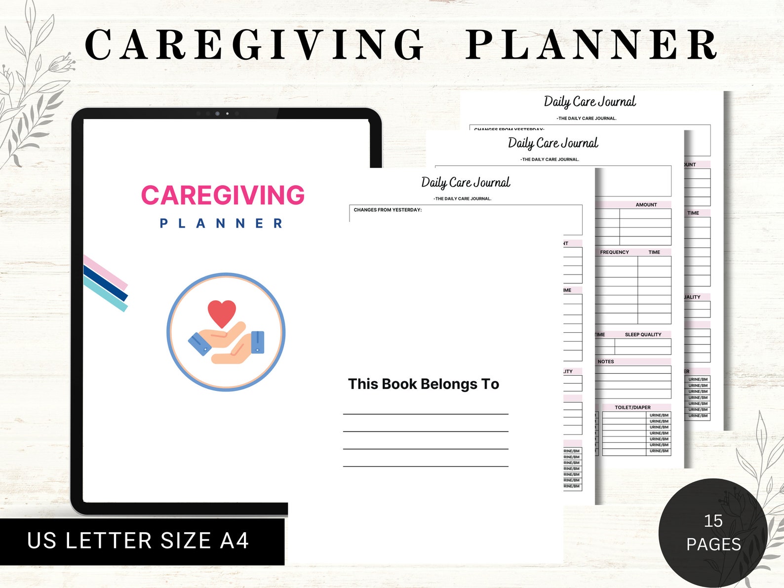 Caregiving Planner, Caregiver Planner Printable, Home Health Care Form ...