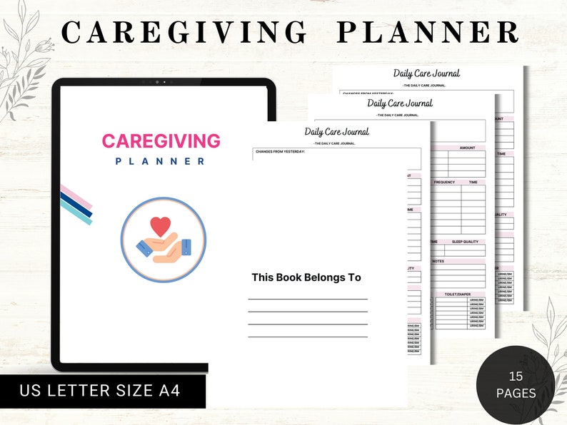 Caregiving Planner, Caregiver Planner Printable, Home Health Care Form ...