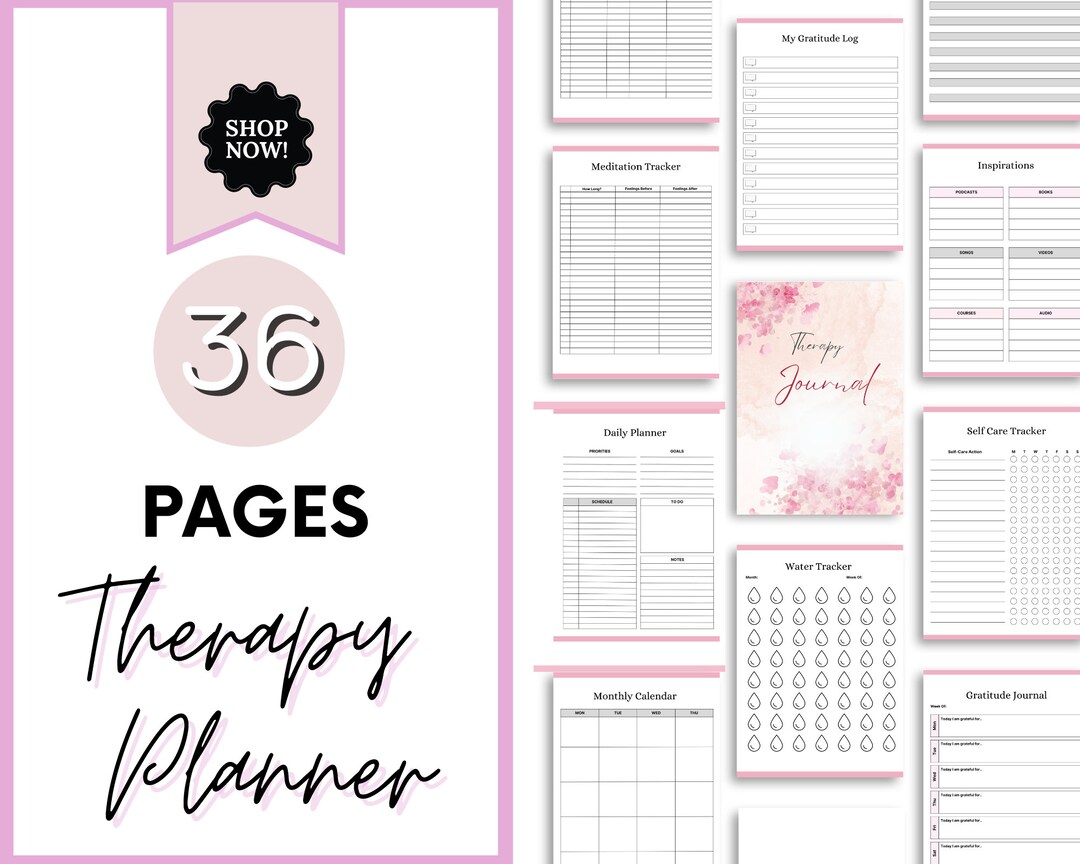 Therapy Journal, Therapy Journal Bundle, Mental Health Planner ...