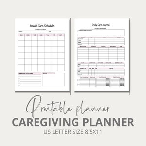 Caregiving Planner, Caregiver Planner Printable, Home Health Care Form ...