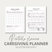 Caregiving Planner, Caregiver Planner Printable, Home Health Care Form ...