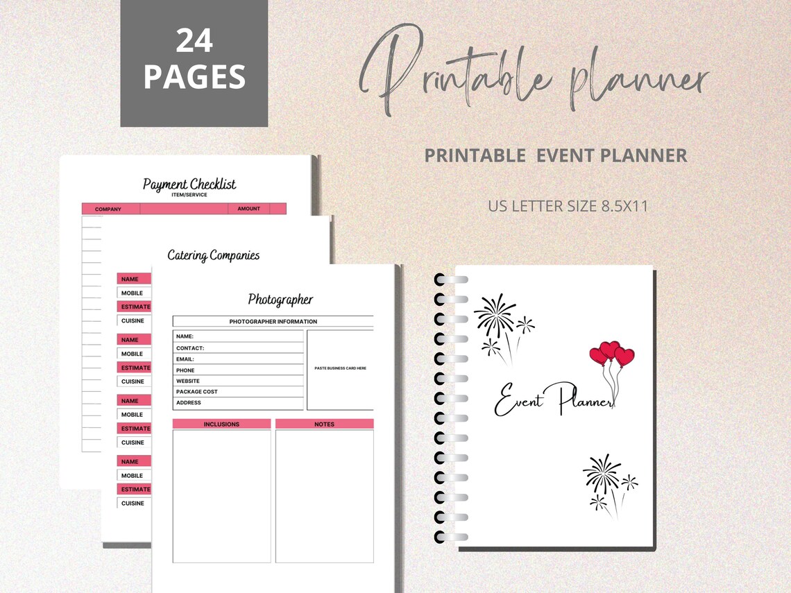 Event Planner, Printable Event Planner, Birthday Party Organiser, Event ...