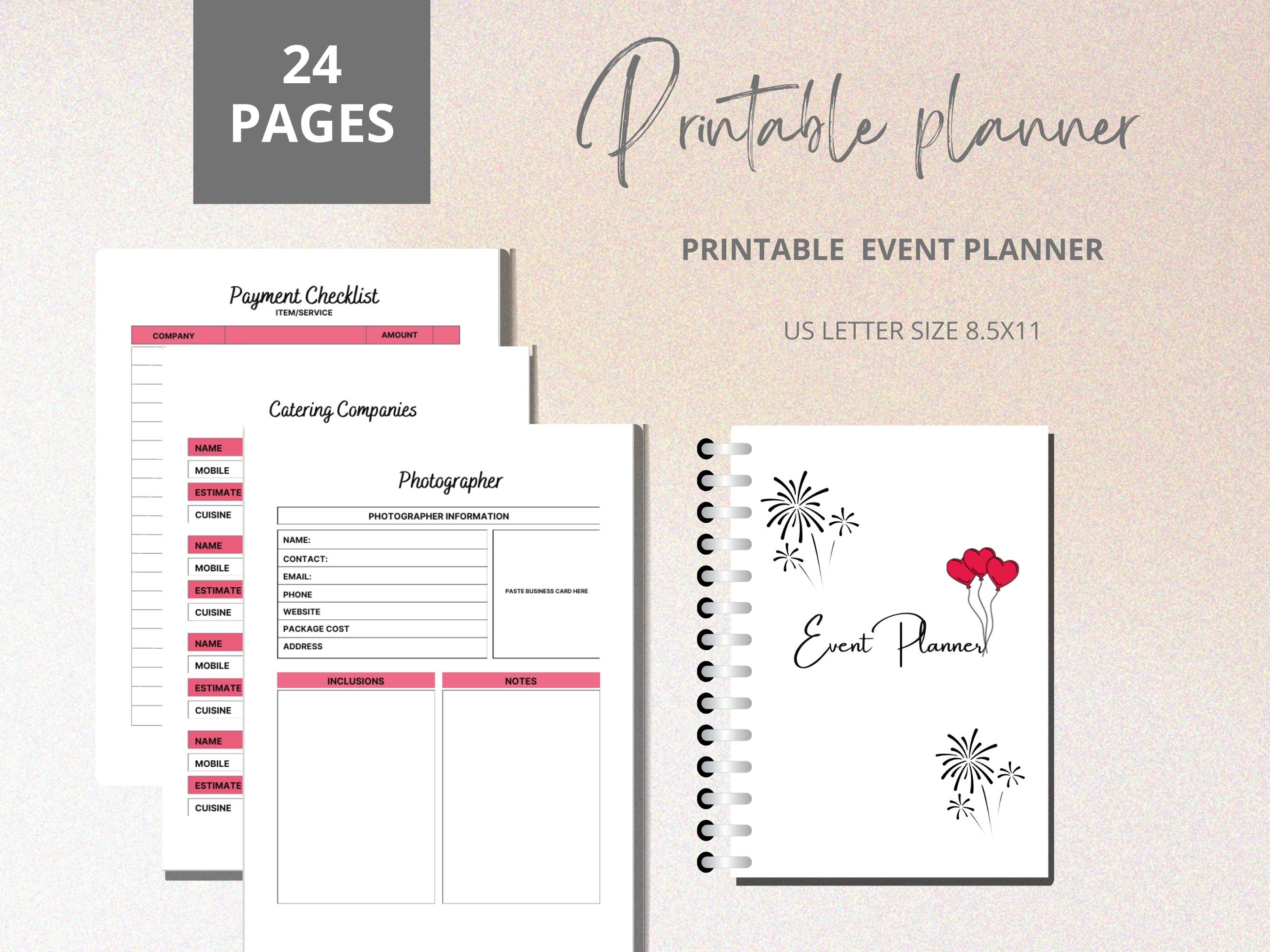 Event Planner, Printable Event Planner, Birthday Party Organiser, Event ...