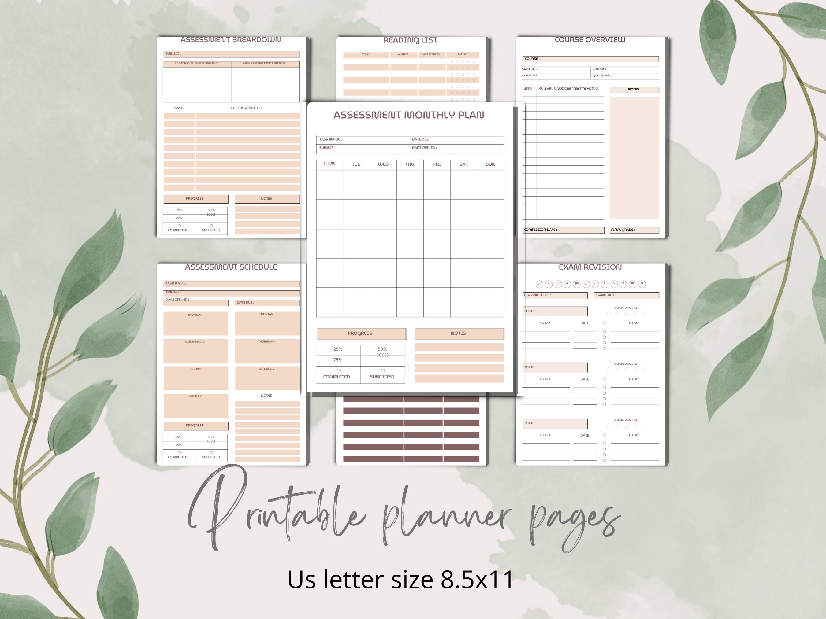 Printable Planner, 30 Pages Student Planner Bundle, Study Planner ...