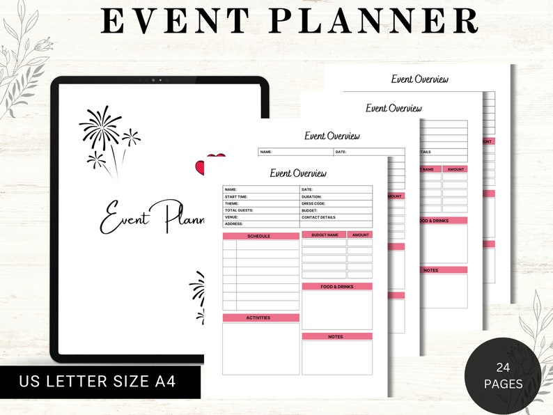 Event Planner, Printable Event Planner, Birthday Party Organiser, Event ...