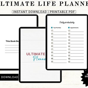 Ultimate Life Planner, Life Planner Printable, Printable Daily Planner ...