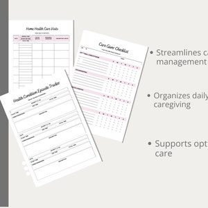 Caregiving Planner, Caregiver Planner Printable, Home Health Care Form ...