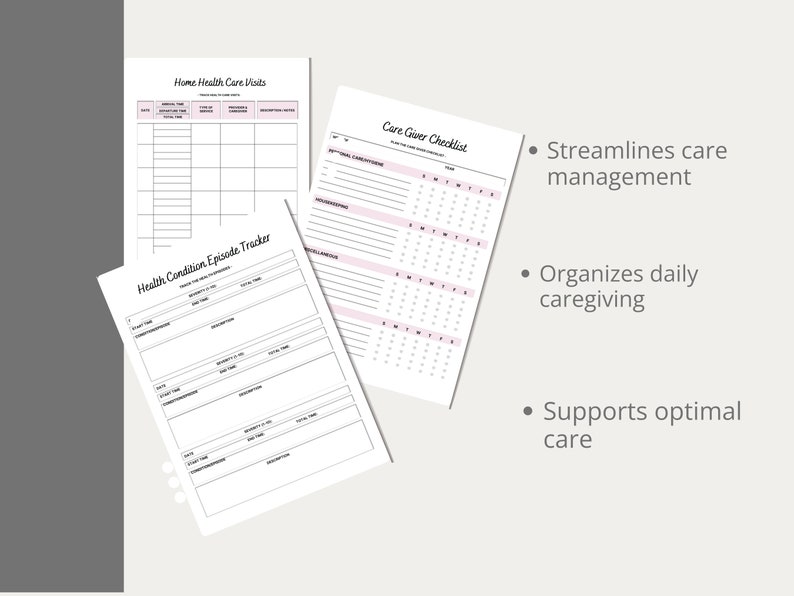 Caregiving Planner Printable: Home Health Care Daily Log (digital ...