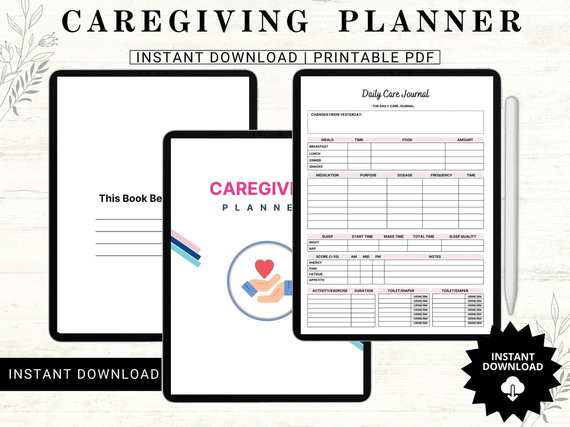 Caregiving Planner, Caregiver Planner Printable, Home Health Care Form ...