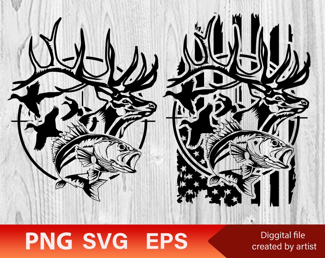 Hunt Svg, Hunting Scene Svg Png Sublimation, Hunting Patriotic Design ...