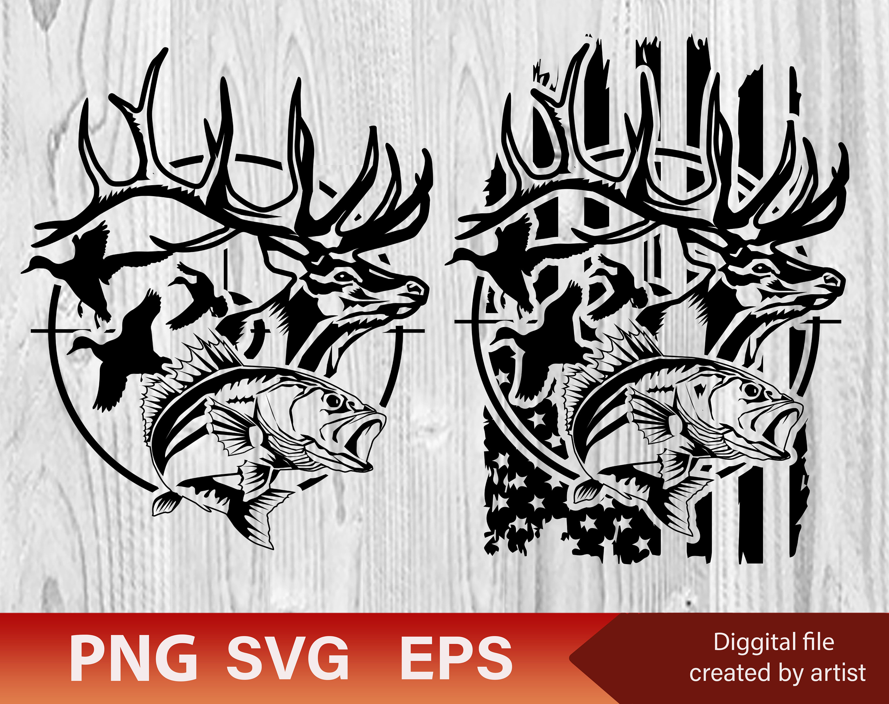 Hunt Svg, Hunting Scene Svg Png Sublimation, Hunting Patriotic Design ...