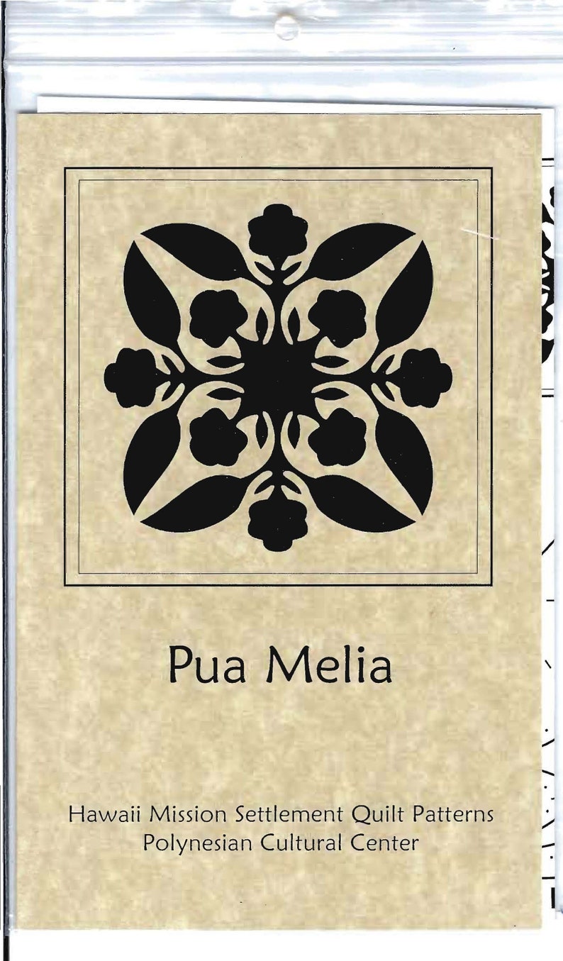 Pua Melia Hawaii Polynesian Quilt Block Pattern - Etsy