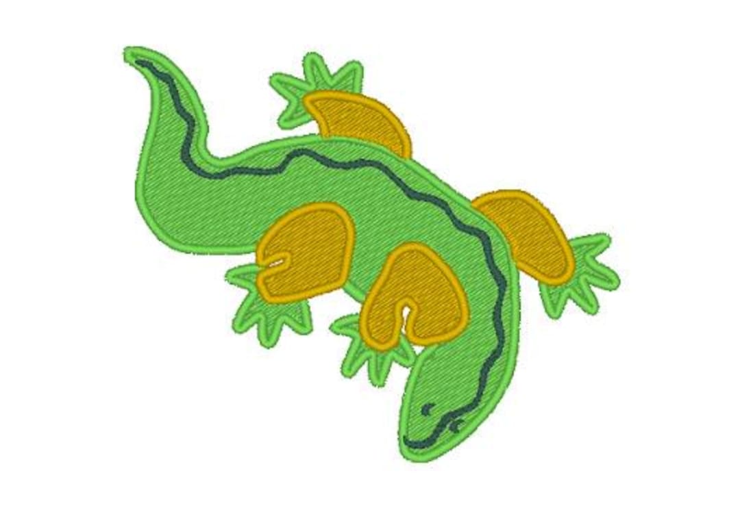 Primative Lizard Applique and Stitched Machine Embroidery Design for ...