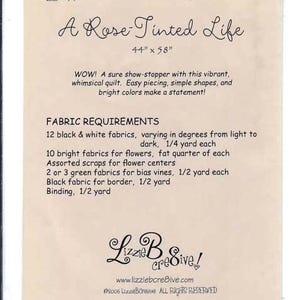 A Rose Tinted Life Quilt or Wall Hanging Pattern From Lizzie B Creative ...