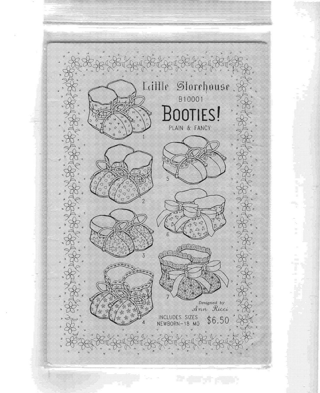 Baby Booties Sewing Pattern From Little Storehouse B10001 Newborn to 18 ...