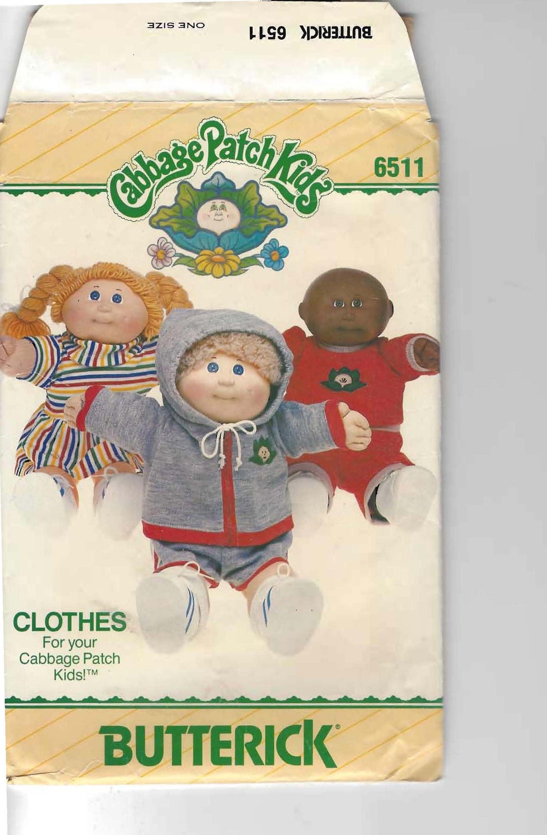 Cabbage Patch Kids Clothes Pattern Butterick 6511 Vintage Uncut Factory ...
