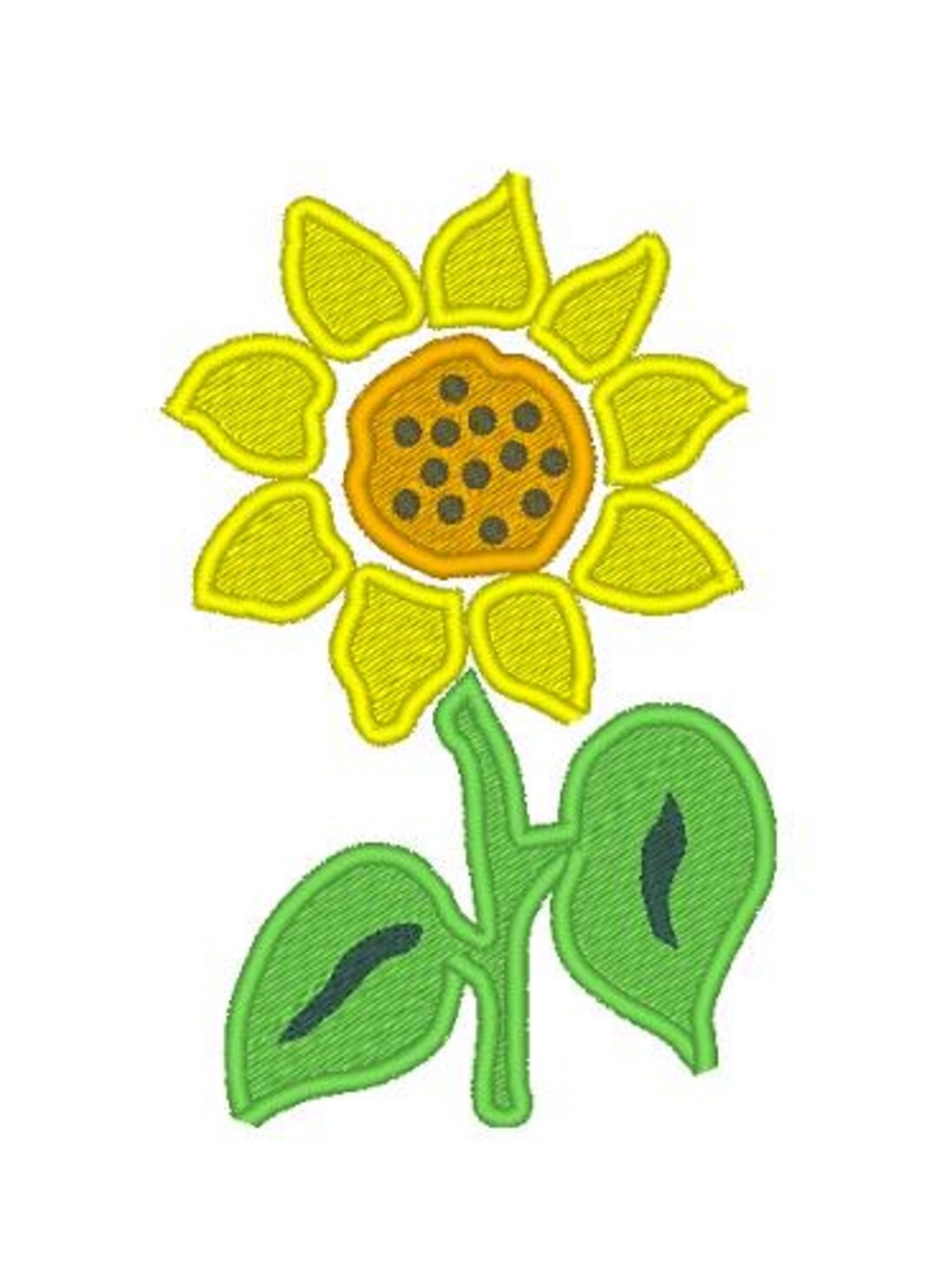 Cute Sunflower Applique and Stitched Machine Embroidery Design for Many ...