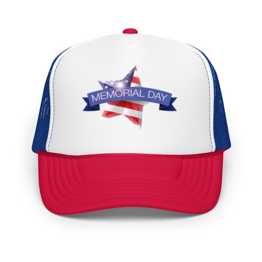 Memorial Day, Red White and Blue Foam Trucker Hat - Etsy