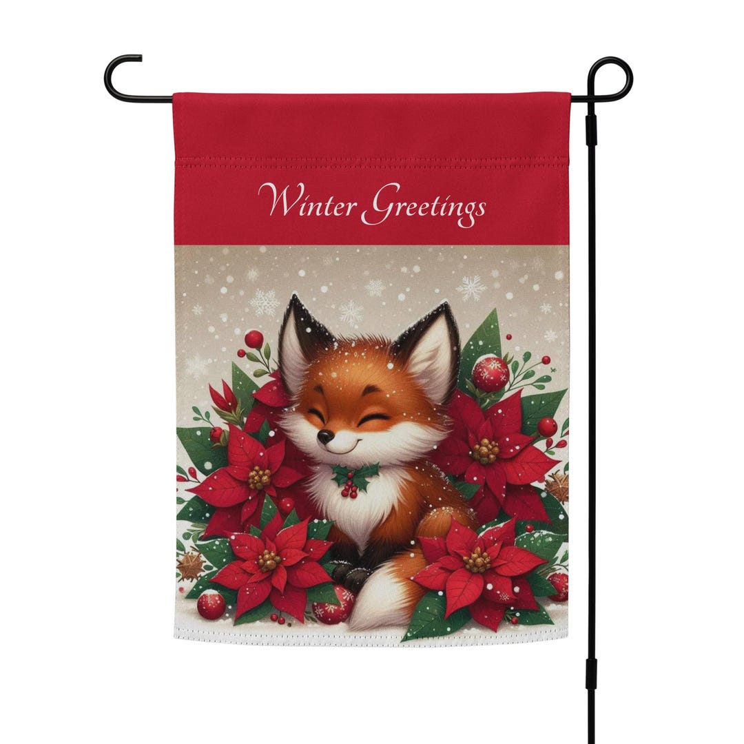 Fox Winter Greetings Garden Flag - Etsy