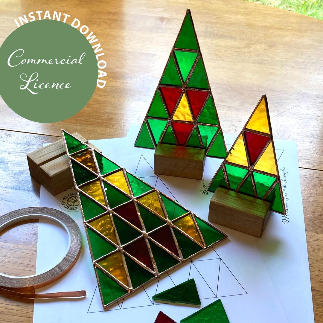 Stained Glass Christmas Tree Pattern: Geo Fir Forest (PDF Download ...