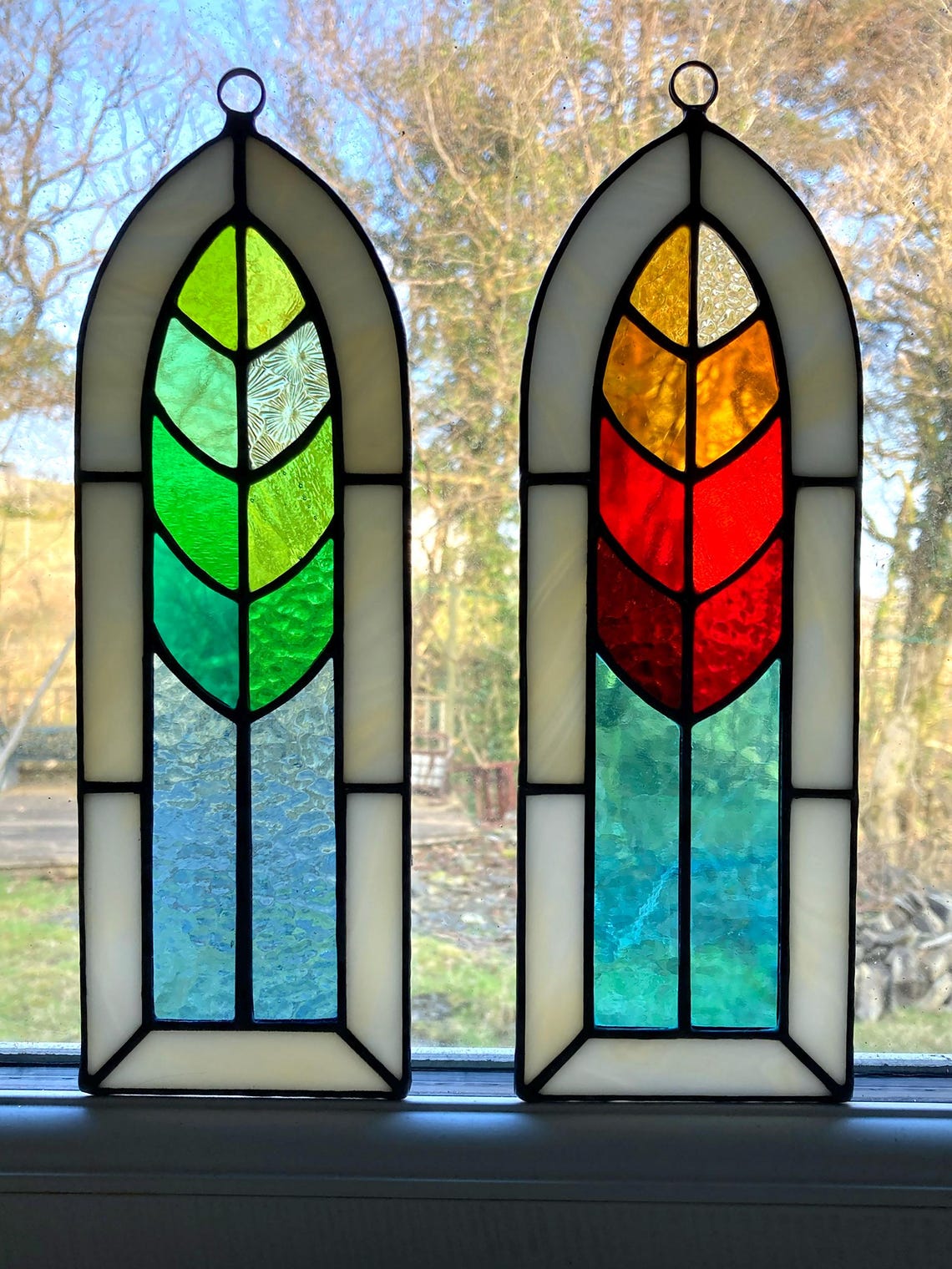 Tree Arched Window Stained Glass Pattern: 2 Sizes (PDF & SVG Download ...