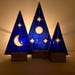 Celestial Stained Glass Christmas Trees Pattern: Starry Night Decor ...