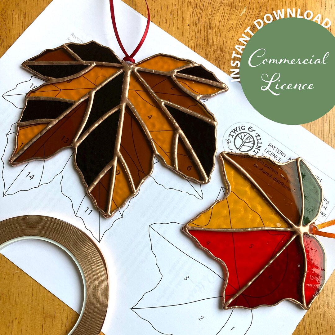 Autumn Leaves Stained Glass Pattern: Fall Suncatchers (PDF Download ...