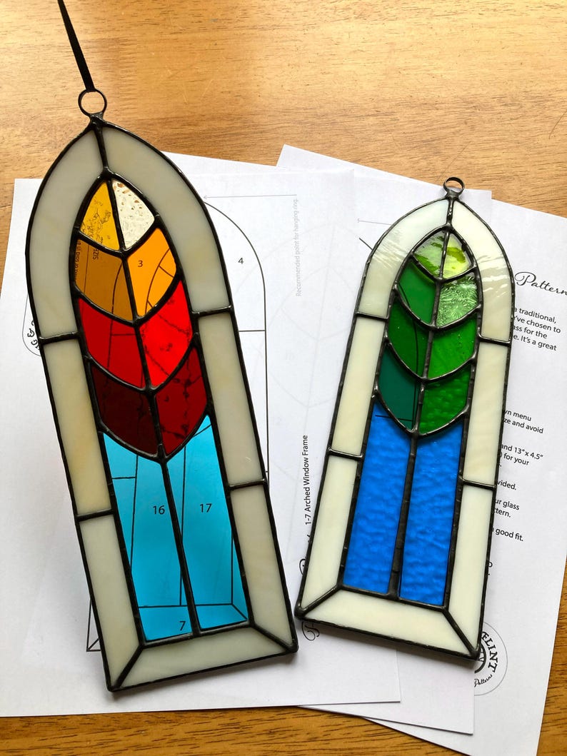 Tree Arched Window Stained Glass Pattern - Digital Download PDF & SVG ...