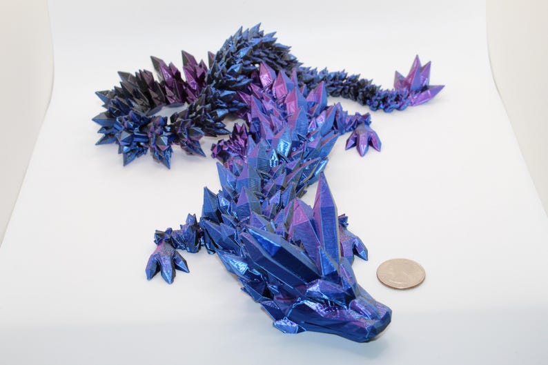 3D Printed Crystal Dragons - Etsy